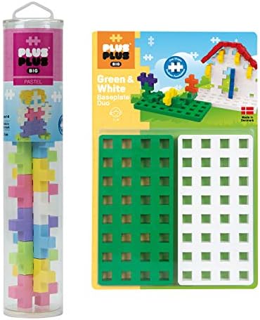 PLUS PLUS Big - Baseplate Duo & 15 Piece Big Pastel Tube Set ...