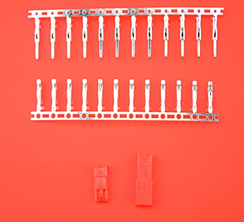 XINGYHENG 360Pcs 2-Pin Female & Male Red Plug Housing Crimp Terminal ...