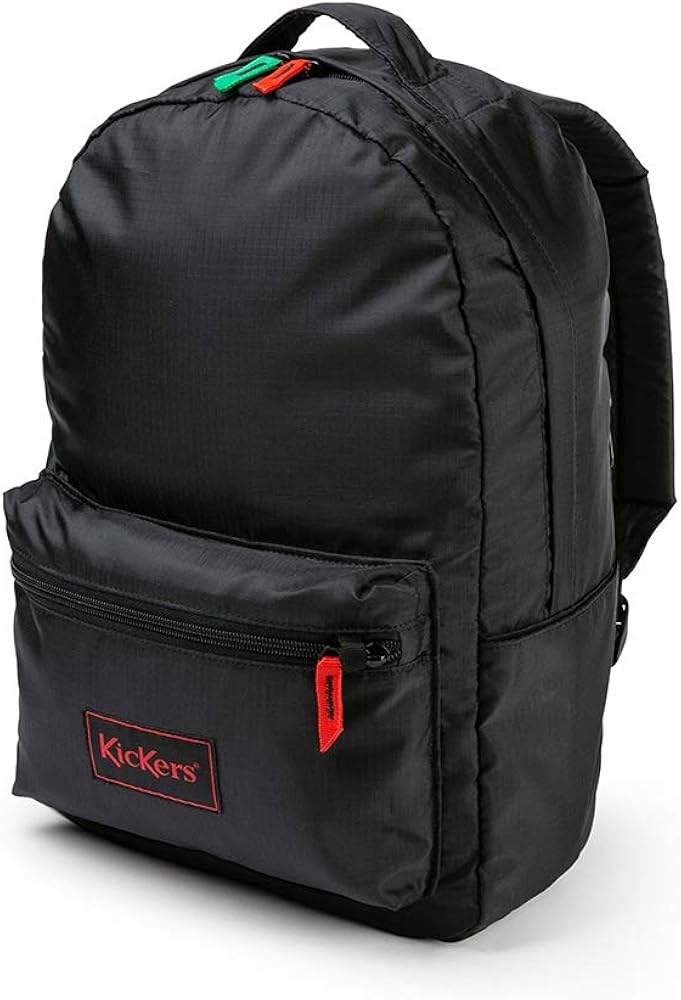 Kickers 20L Ripstop Black School Backpack With Laptop Pocket And Water ...