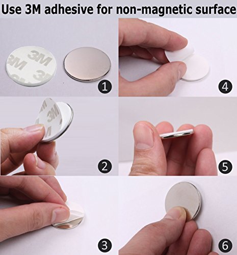 Juego de 8 imanes de neodimio, Imanes fuertes adhesivos con cinta ...