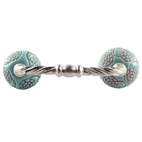 IndianShelf 1 Pack Ceramic Turquoise Drawer Pulls T Bar Vintage Kitchen ...