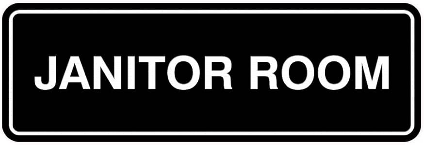 Amazon.com: Standard Janitor Room Sign - Black - Large: Office Products