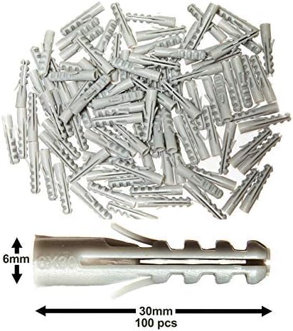 100-pack of Masonry Rawl Plugs 6x30mm (1/4″x1-3/16″) – Heavy Duty ...
