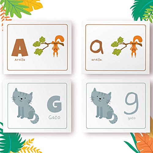 Spanish Animal 123 and ABC Flash Cards for Babies, Toddlers, Pre-K ...
