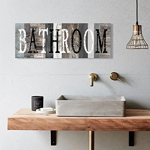 Solid-Wood Bathroom Sign Farmhouse Decorative Signs Tabletop Plaque ...