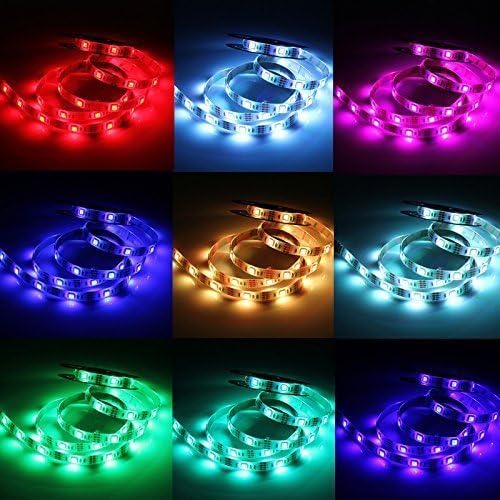 cuzile Battery LED Strip Lights 0.5M 15LEDs IP65 Waterproof 5050 RGB TV ...