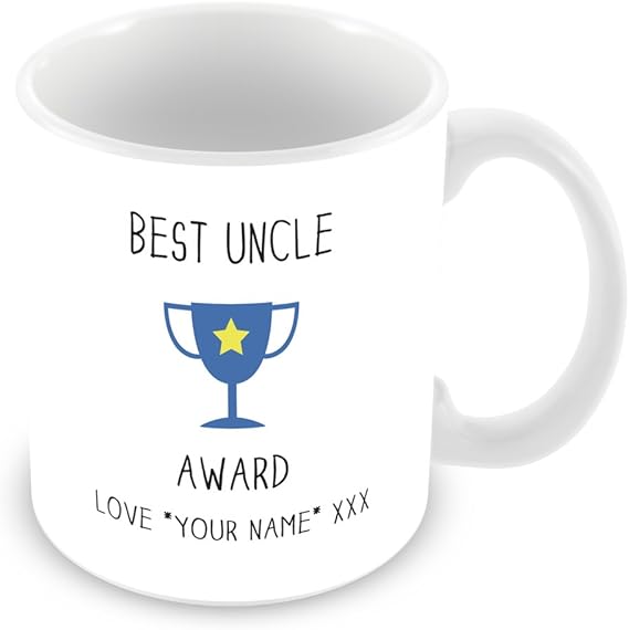 Best Uncle Award Trophy Personalised Mug/Cup (Add Name Who Mug is from ...