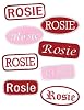 Rosie Name Tag Embroidered Uniform-Work Shirt Patches Red with White ...
