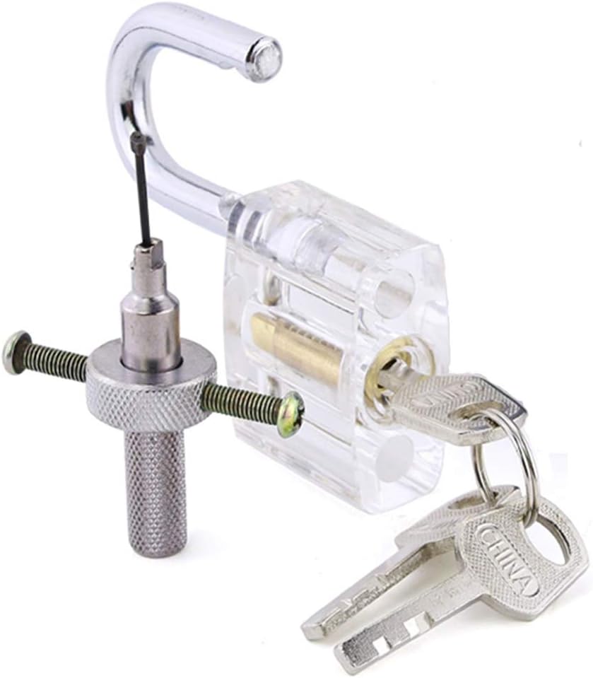 Loboo Idea Transparent Blade Padlock with Disc Detainer Lock Pick Tools ...