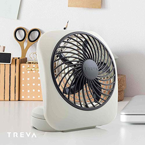 O2COOL Treva 5 Inch Battery Powered Fan Portable Desk Fan 2 Cooling ...