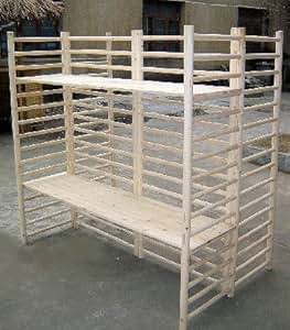 Amazon.com: 2 Sided Log Wood Dowel Shelf Rack with four 4' long ...