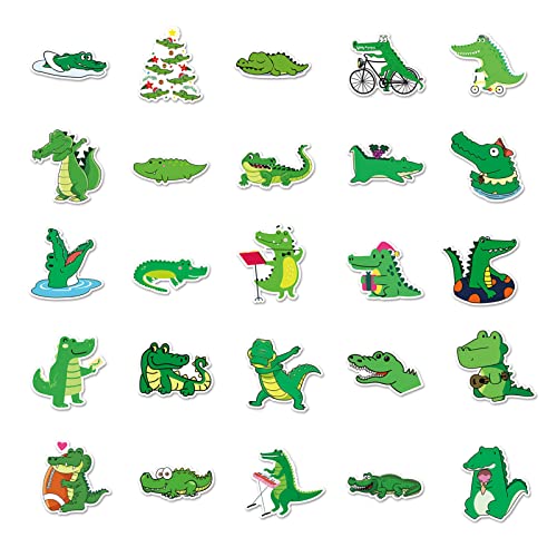 50 PCS Cute Crocodile Stickers Pack For Kids, Funny Alligator Vinyl ...