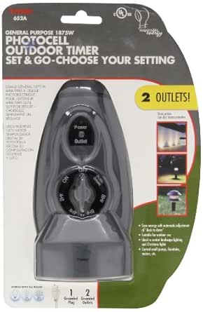 Tork 652A Mechanical Outdoor Photocell Timer - 2 Grounded Outlets ...