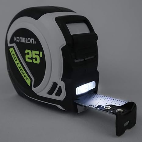 Komelon - Cinta métrica con luz LED, color blanco y negro: Amazon.com ...