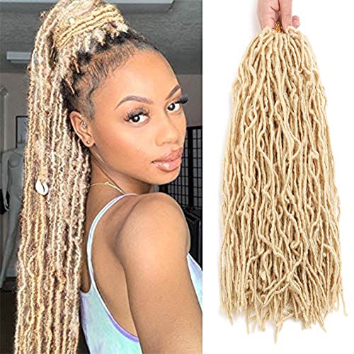 18 Inch Soft Locs Crochet Hair 6 Packs Faux Locs Crochet Hair Blonde ...