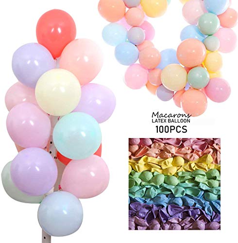 10 Inch Pastel Colorful Latex Party Balloons，120 Pack Macaron Assorted ...