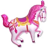 Amazon.com: 35" BLUE CAROUSEL HORSE foil BALLOON party CIRCUS favors ...