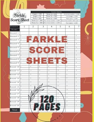 farkle score sheet: Farkle Score Cards,Rules, Guide For Scoring, Farkle ...