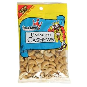 Amazon.com : Snak King Cashews, Unsalted, 3.25-Ounce Bags (Pack of 24 ...