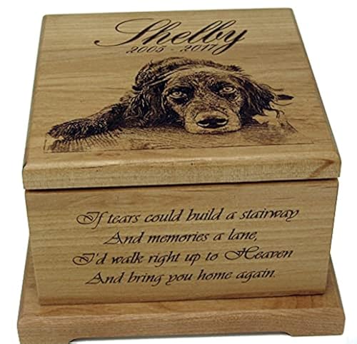 Pet Memorial urn Dog lovers gift Pet Portrait Cremation Box For Pet ...