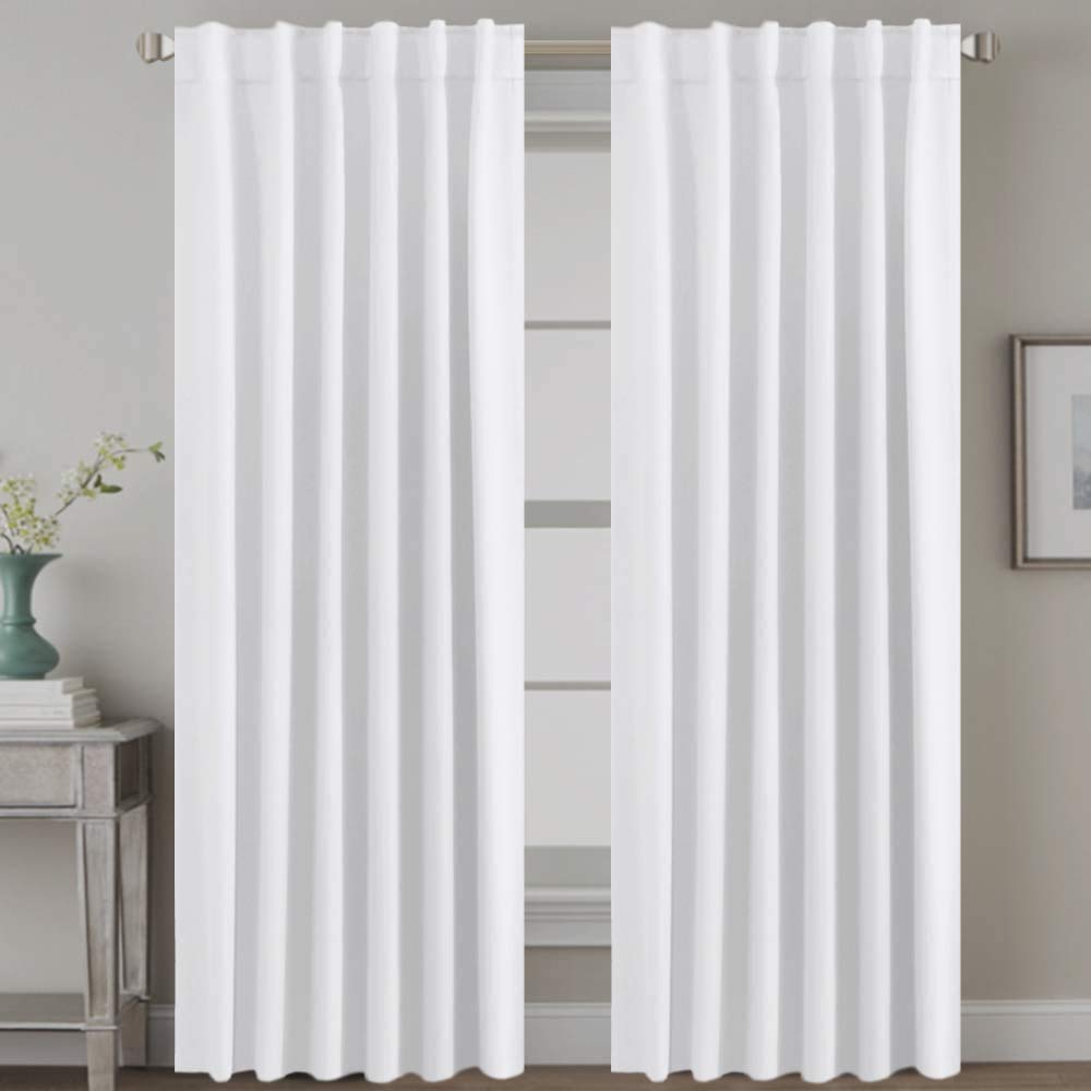H.VERSAILTEX White Curtains Thermal Insulated Window Treatment Panels ...