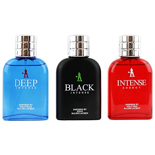 Intense 3 Piece Fragrance Gift Set For Men, Inspired By Black, Blue ...