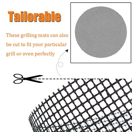 Tosuced BBQ Grill Mesh Mat Set of 5 - Non-Stick Premium Grill Cooking ...