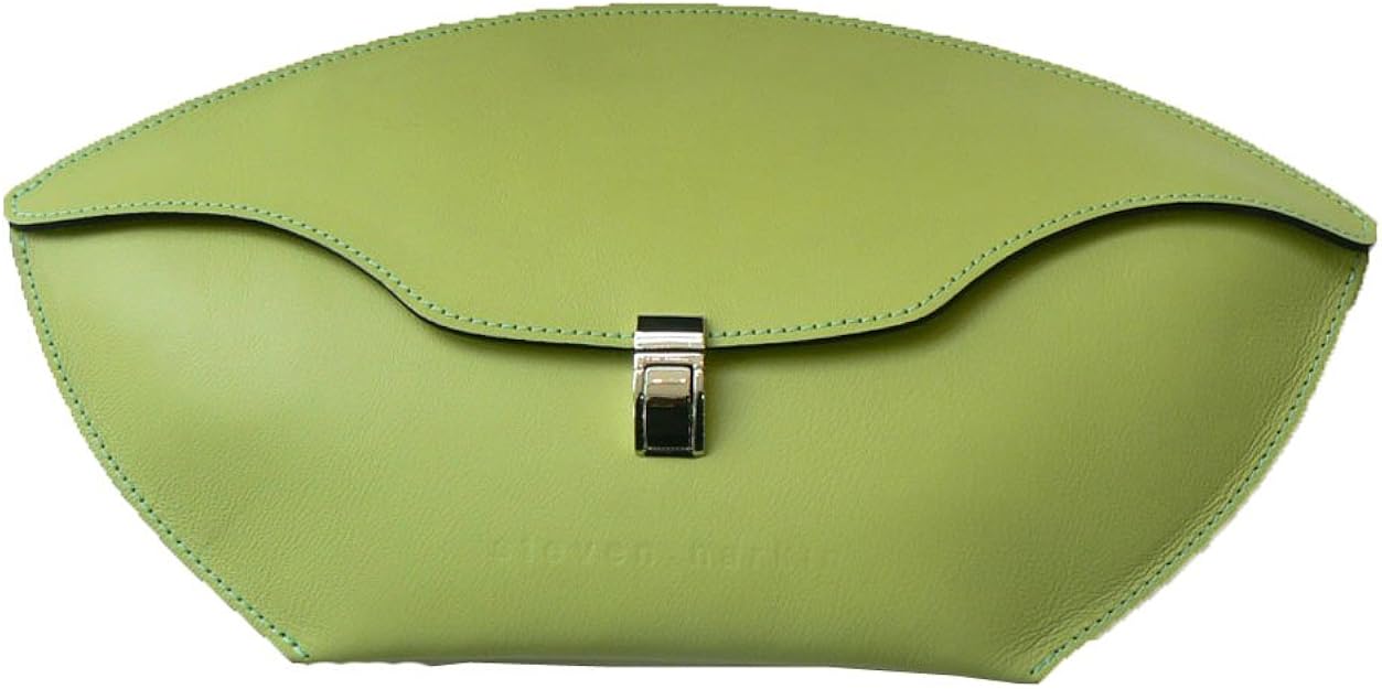 Lime green leather clutch bag - Lily: Amazon.co.uk: Shoes & Bags