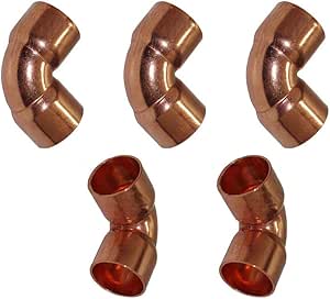 7/8" Copper 90-degree Elbow CxC for Plumbing and Refrigeration Lead ...
