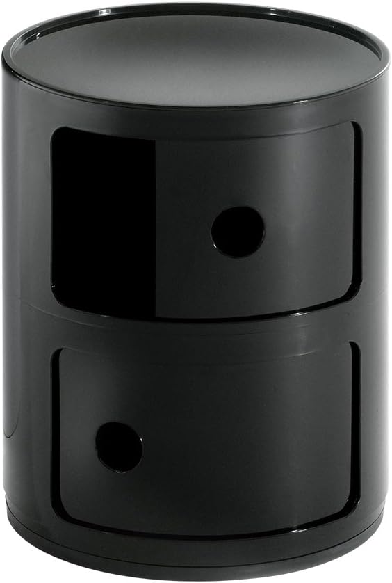 Kartell Componibili Round Storage Unit 2 Drawer Black: Amazon.co.uk ...