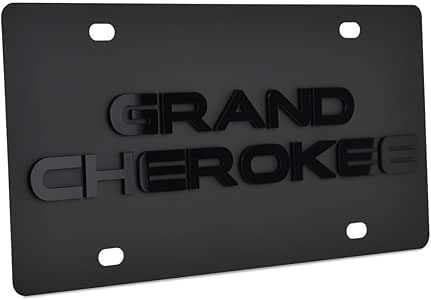 Amazon.com: Jeep Grand Cherokee License Plate - Black Carbon Steel ...