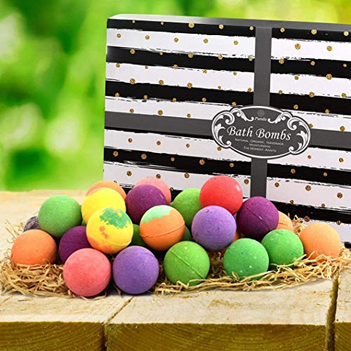 Aromatherapy Bath Bomb Gift Set.24 Individually Wrapped Bath Bombs Gift ...