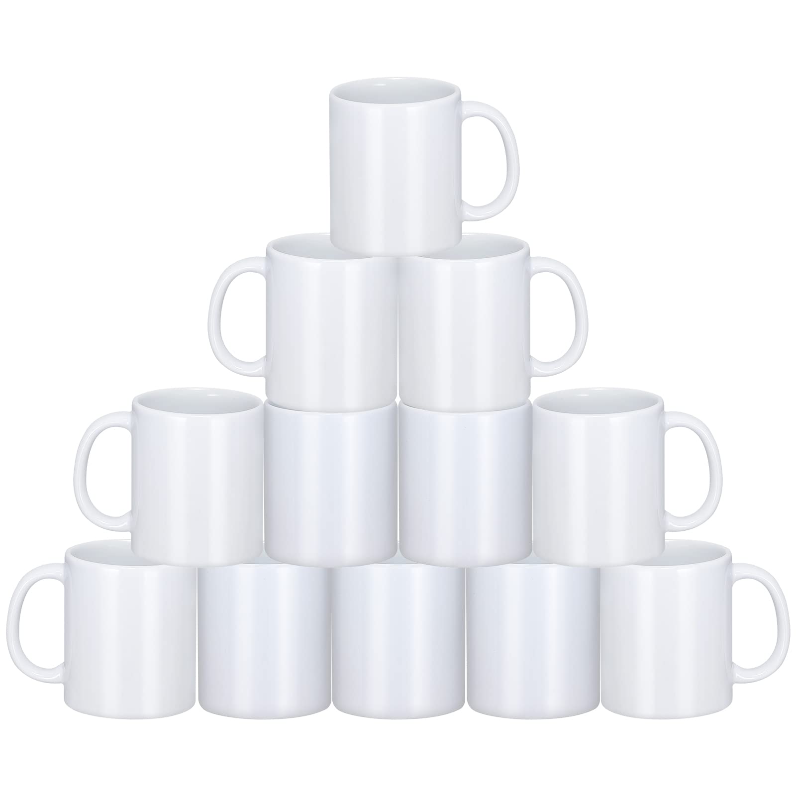 Yephets Sublimation Mugs, 12Pcs Coffee Mugs Blank White Ceramic Coffee ...