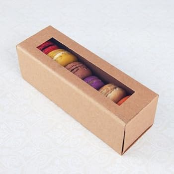 Amazon.com: 25 Sets of Kraft Brown Boxes for 3 Macarons ($1.30 Per Set ...