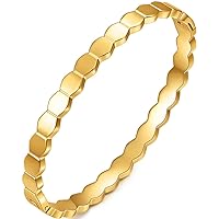 Amazon.com: Jude Jewelers Stainless Steel Hexagon Bee Nest Stye Classic ...