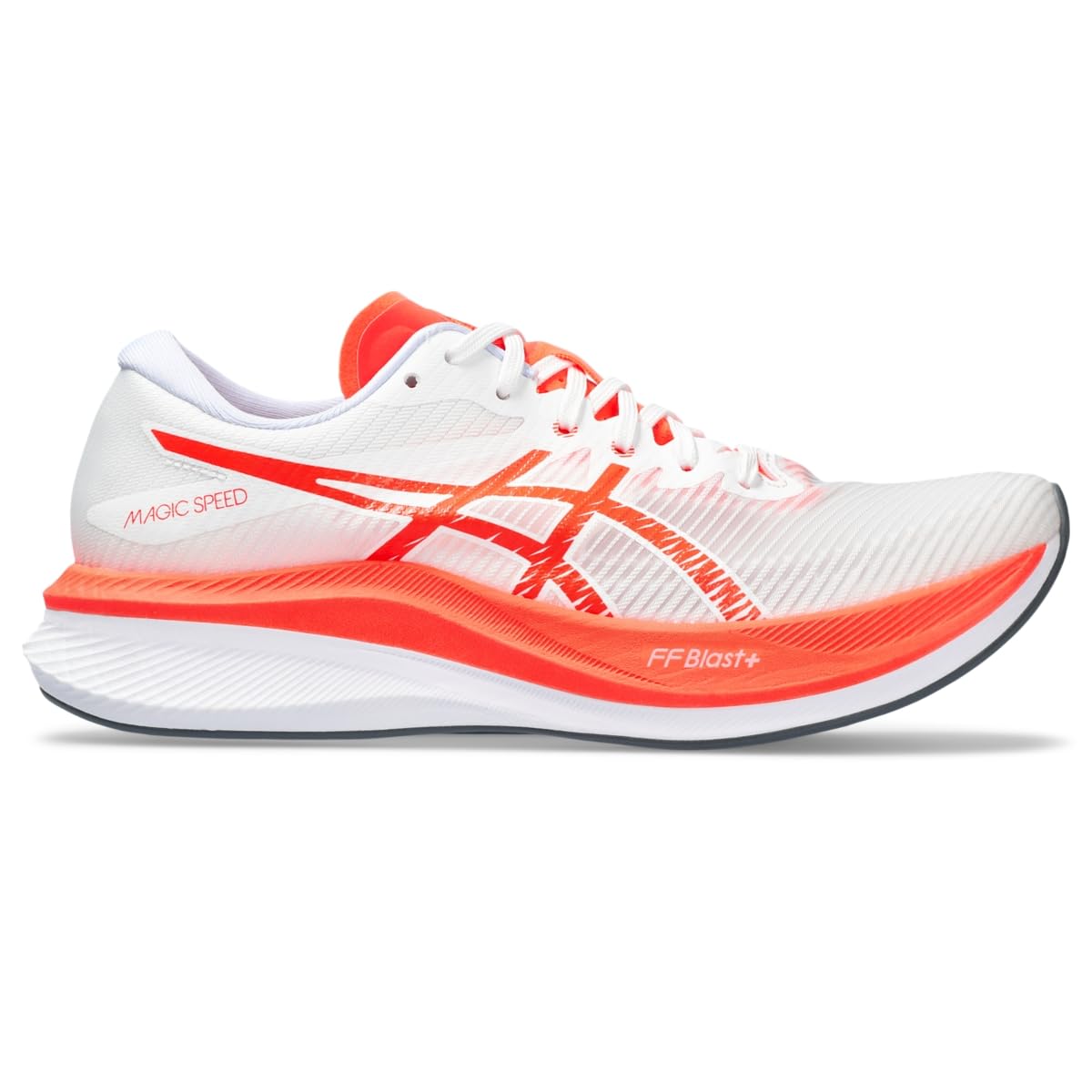 Asics Women's Magic Speed 3 Running Shoe, 7, White/Sunrise RED for sale ...