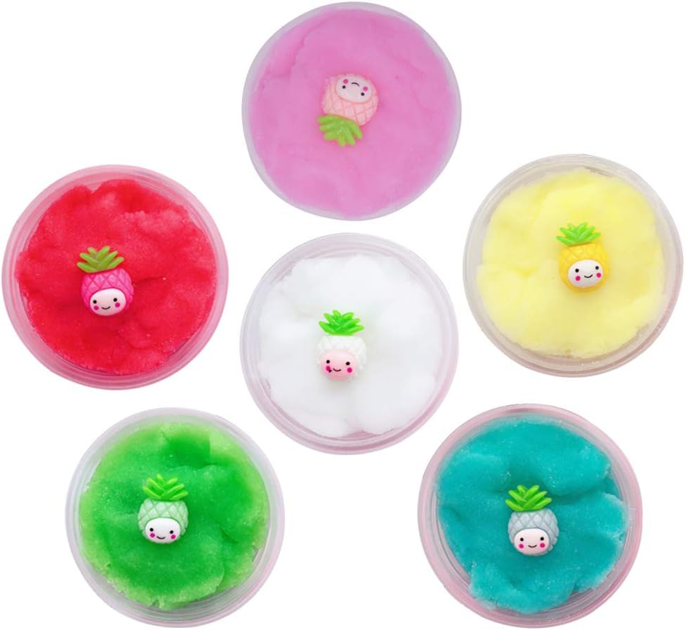 BESLIME Fluffy Slime Pineapple Cloud Slime 6 Pack 60ml Scent Stress ...