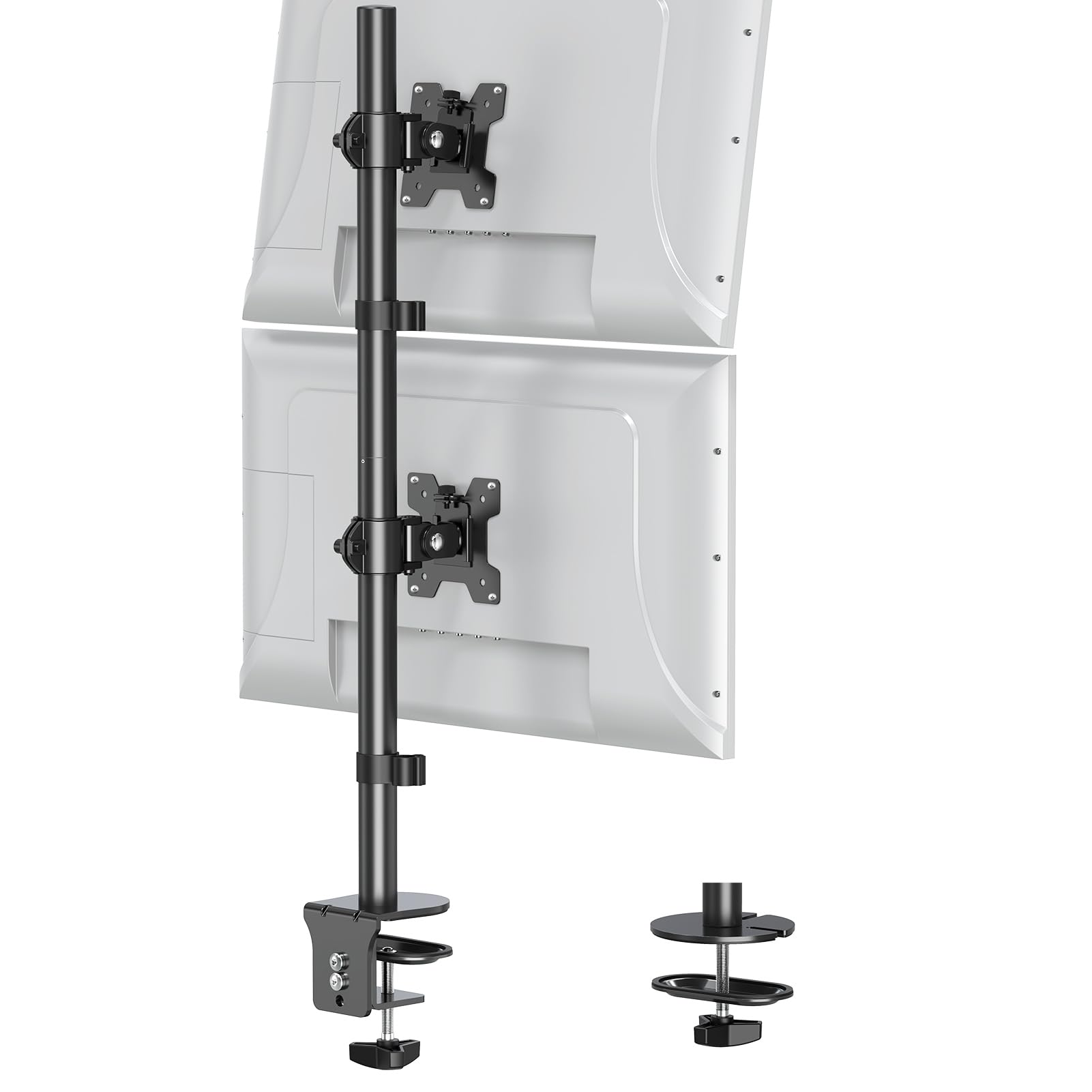 ErgoFocus Vertical Dual Monitor Stand, Stacked Monitor Mount for 2 ...