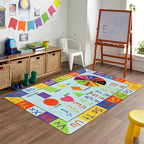 LIVEBOX Kids Rug ABC Educational Baby Play Mat, 3' x 5' Washable ...