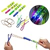 Slingshot Flying with LED Lights Glow The Dark Party,12 Launchers + 12 ...