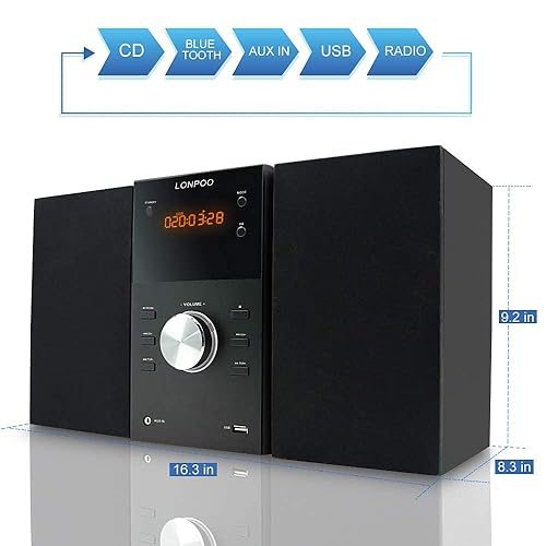 Compact Stereo System Sony Bluetooth Stereo Shelf System, HiFi Sound ...