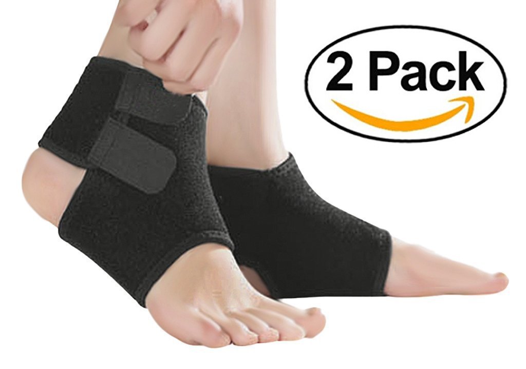 Amazon.com: Foot Sleeve (Pair) with Compression Wrap -Ankle Brace for ...