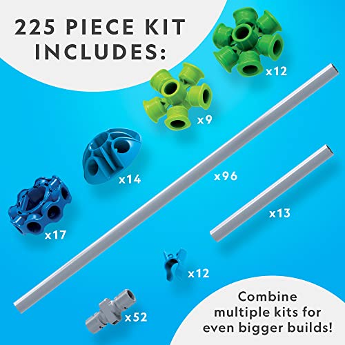 NATIONAL GEOGRAPHIC Kids Epic Fort Building Kit - 225-Piece Indoor Fort ...