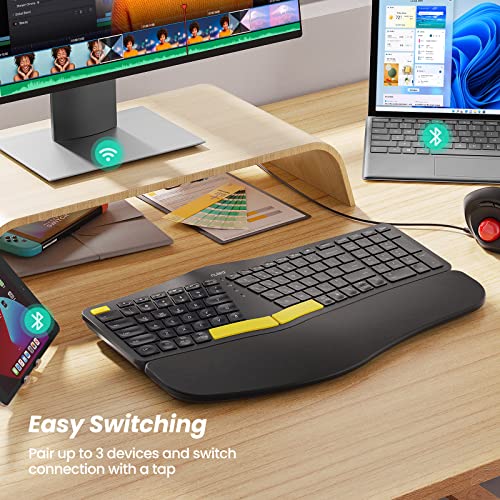 Nulea Wireless Ergonomic Keyboard Split Keyboard With Wrist Rest Usb C Charging 7 Color