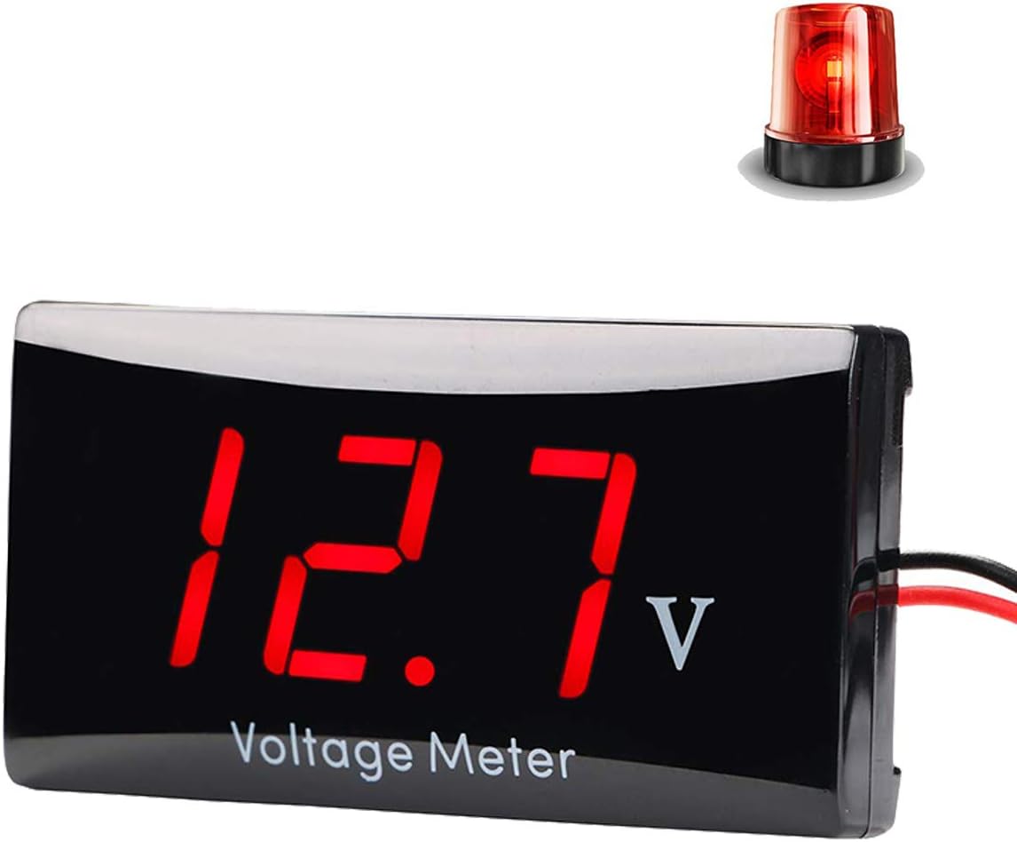 Amazon.com: Motorcycle Car Voltmeter Waterproof, Voltage Tester DC 12V ...