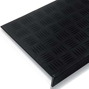 Indoor & Outdoor Bullnose Rubber Non-Slip Stair Treads, 26" x 10" - 0.3 ...