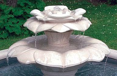 Lotus Flower Double Fountain Stone Water Feature: Amazon.fr: Jardin