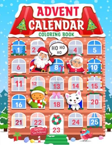Advent Calendar Coloring Book: 25 Numbered Christmas Coloring pages for ...