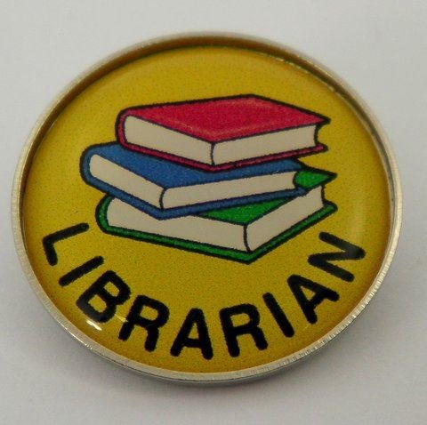 Librarian Metal Pin Badge with Brooch Fitting - Pack of 10: Amazon.co ...