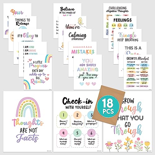 Mua 18 Mental Health Posters for Classroom - 8x10in School Counseling ...